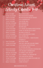 Christmas Advent Activity Calendar 2017 | Get Ahead Christmas